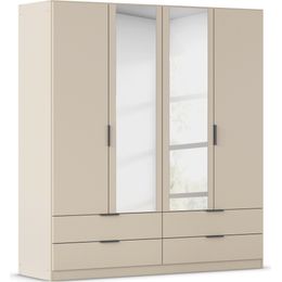 Kleiderschrank Rauch "Drehtürenschrank Schrank Garderobe Ankleide Schlafzimmer LAGOA", beige (champagner), B:181cm H:197cm T:54cm, Holzwerkstoff, Schränke, geräumige Schubladen, 3 Breiten, optional mit Aufsatz MADE IN GERMANY