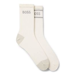 Socken BOSS, Damen, Gr. 36-42, open weiß 119, Baumwollmischung, elastisch, Socken, sportiv, mit dezentem Locke, Fersen- und Zehenpartie verstärkt