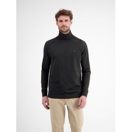 Rollkragenshirt Lerros, Herren, Gr. L, schwarz, Single Jersey, Obermaterial: 100% Baumwolle, unifarben, regular fit normal, ohne Ausschnitt, Shirts, mit Logo Stickerei
