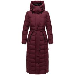 Steppmantel Navahoo "Das Teil XIV", Damen, Gr. L (40), weinrot, Oberstoff: 100% Polyester, Futter: 100% Polyester, Wattierung: 100% Polyester, Ärmelfutter: 100% Polyester, gerade wadenlang, hoch geschlossener Ausschnitt, Ärmel ohne Ärmelschlitz Rippstrickbündchen, Mäntel, extralanger Wintermantel mit abnehmbaren Kunstfellkragen