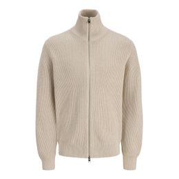 Jack & Jones Strickjacke JACK & JONES "JPRBLASTANDFORT KNIT CARDIGAN BF", Herren, Gr. M, silber lining, Strick, Obermaterial: 100% Baumwolle, unifarben, regular fit, hoch geschlossener Ausschnitt, Strickjacken