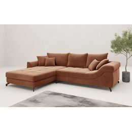 Ecksofa MR. COUCH, B:317cm H:93cm T:226cmmiami 9 ginger, 90% Polyester / 10% Nylon, Wohnzimmer, Sofas, "Taylor, L-Form, wahlweise mit Kaltschaum",