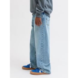 Jack & Jones Relax-fit-Jeans JACK & JONES JUNIOR "JJIALEX JJIORIGINAL SQ 339 BF JNR", Jungen, Gr. 170, N-Gr, blau denim, Denim/Jeans, Obermaterial: 100% Baumwolle, Abriebeffekte, relaxed fit, Jeans