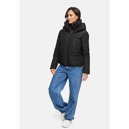 Winterjacke Marikoo "Ninikaa", Damen, Gr. XL, schwarz, Obermaterial: 100% Polyester; Futter: 100% Polyester; Wattierung: 100% Polyester; Ärmelfutter: 100% Polyester, Jacken, kurze Winterjacke mit extra hohem Windschutzkragen