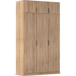 Kleiderschrank Rauch "Drehtürenschrank Schrank Garderobe Ankleide Schlafzimmer LAGOA", eiche sonoma, B:136cm H:235cm T:54cm, Holzwerkstoff, Schränke, moderne Kantengriffe aus Metall, optional mit Aufsatz MADE IN GERMANY