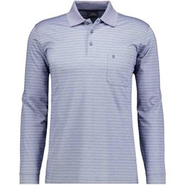 Poloshirt Ragman, Herren, Gr. M, taubenblau, Baumwollmischung, regular fit, ohne Ausschnitt, Shirts
