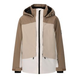 Skijacke WHISTLER "Kingland jr.", Herren, Gr. 128, braun (hellbraun, weiß), 100% Polyester, mehrfarbig, Casual, normal, ohne Ausschnitt, Jacken, mit wasserdichter Eigenschaft