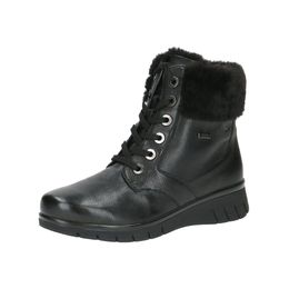 Schnürstiefelette Caprice "Caprice Stiefelette Leder/Synthetik", Damen, Gr. 37, schwarz, Leder, Synthetik, Schuhe