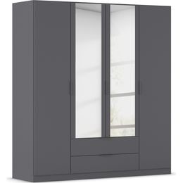 Kleiderschrank Rauch "Drehtürenschrank Schrank Garderobe Ankleide Schlafzimmer LAGOA", graumetallic, B:181cm H:197cm T:54cm, Holzwerkstoff, Schränke, geräumige Schubladen, 3 Breiten, optional mit Aufsatz MADE IN GERMANY