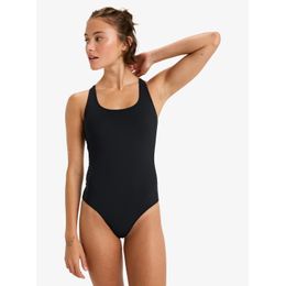 Badeanzug Roxy "Roxy ACTIVE SD BASIC ONE PIECE", Damen, Gr. L (40), N-Gr, grau (anthrazit), Obermaterial: 75% Nylon, 25% Elasthan, Badeanzüge