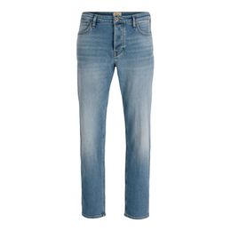Jack & Jones Comfort-fit-Jeans JACK & JONES "JJIMIKE JJCOOPER ST 335 BF", Herren, Gr. 33, Länge 30, light blau denim, Denim/Jeans, Obermaterial: 99% Baumwolle, 1% Elasthan, Abriebeffekte, comfort fit, Jeans