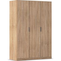 Kleiderschrank Rauch "Drehtürenschrank Schrank Garderobe Ankleide Schlafzimmer LAGOA", eiche sonoma, B:136cm H:197cm T:54cm, Holzwerkstoff, Schränke, moderne Kantengriffe aus Metall, optional mit Aufsatz MADE IN GERMANY