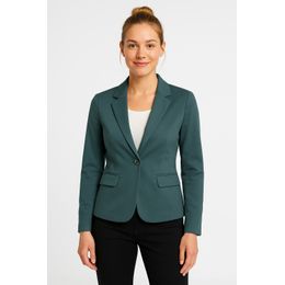 Kurzblazer Only "ONLEPO LIFE L/S FIT BLAZER TLR ZLO", Damen, Gr. 34, grün (balsam grün), Web, Obermaterial: 95% Polyester, 5% Elasthan, unifarben, regular fit normal, V-Ausschnitt, Blazer