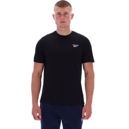 T-Shirt Reebok "CODY SMALL LOGO CREW NECK SS TEE", Herren, Gr. XL, schwarz, Obermaterial: 100% Baumwolle, normal, Rundhals, Shirts