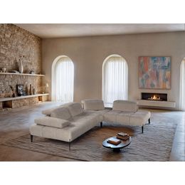 Ecksofa Calia italia, B:300cm H:77cm T:224cmbeige, Wohnzimmer, Sofas, "Skyline, Made in Italy, Design-Sofa, L-Form, mit Sitztiefenverstellung",