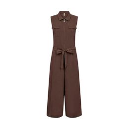 Jumpsuit soyaconcept "Soya Concept Einteiliger Anzug SC-INA 7", Damen, Gr. S, 8694 hot fudge, Obermaterial: 55% Leinen, 45% Viskose, Overalls