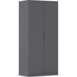 Kleiderschrank Rauch "Drehtürenschrank Schrank Garderobe Ankleide Schlafzimmer LAGOA", graumetallic, B:91cm H:197cm T:54cm, Holzwerkstoff, Schränke, moderne Kantengriffe aus Metall, optional mit Aufsatz MADE IN GERMANY