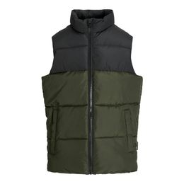 Jack & Jones Steppweste JACK & JONES JUNIOR "JJMAZE BODYWARMER COLLAR JNR", Jungen, Gr. 140, rosin detail:schwarz blocking, Web, Obermaterial: 100% Polyester, colorblocking, regular fit normal, Westen