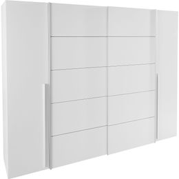 Dreh-/Schwebetürenschrank FORTE "Narago, OTTOs Choice, TOPSELLER, mittlere Paneele farblich wechselbar", weiß, B:270,3cm H:210cm T:61cm, Schränke, gestalte die Schwebetüren einfarbig oder 2 farbig, Made in Europe, Topseller