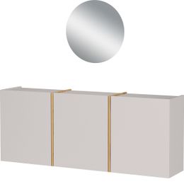 Garderoben-Set Germania "GW-Libbiano Plus", kaschmir, navarra, eiche, nachbildung, B:138cm H:200cm T:29cm, Glas, Spanplatte, Kastenmöbel-Sets, 2-tlg. Set