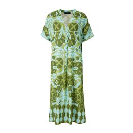 Sommerkleid Aniston CASUAL, Damen, Gr. 36, N-Gr, türkis, oliv, moosgrün, Web, Obermaterial: 100% Viskose, bedruckt, geblümt, gemustert, figurumspielend kniebedeckend, V-Ausschnitt, Kleider, mit extravagantem, grafischen Druck
