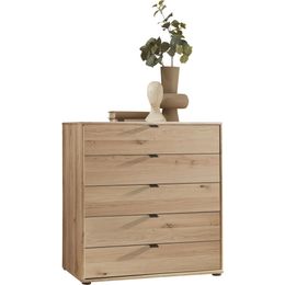 Schubkastenkommode Wiemann "Cardiff Sideboard, Wäscheschrank, teilmassiv Bianco-Eiche, Schubladen", braun, B:80cm, Sideboards, Schubkästen inklusive Selbsteinzug und Dämpfung