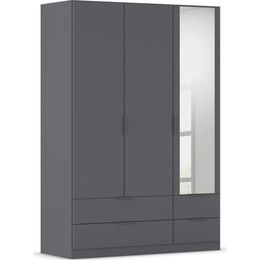 Kleiderschrank Rauch "Drehtürenschrank Schrank Garderobe Ankleide Schlafzimmer LAGOA", graumetallic, B:136cm H:197cm T:54cm, Holzwerkstoff, Schränke, geräumige Schubladen, 3 Breiten, optional mit Aufsatz MADE IN GERMANY