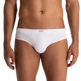 Slip Bruno Banani "FINE RIB", Herren, Gr. L, weiß, Feinripp, Obermaterial: 96% Baumwolle, 4% Elasthan, unifarben, Unterhosen, Feinripp, Komfortbündchen