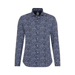 Langarmhemd Brax "Style HAROLD", Herren, Gr. S, Normalgrößen, blau, Web, 100% Baumwolle, Hemden