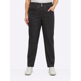 Bequeme Jeans sheego, Damen, Gr. 48, Normalgrößen, schwarz denim, 99% Baumwolle, 1% Elasthan, unifarben, lang, Jeans