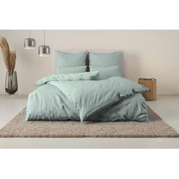 Bettwäsche Home Affaire "Luisa", grün (jade), B/L: 135cm x 200cm, 1 Stk., 1 Stk., Perkal, B/L: 80cm x 40cm, 2 Stk., Perkal, Obermaterial: 100% Baumwolle, Bettwäsche, NEUHEIT: 100% Baumwolle, ab Gr. 135x200 cm, in zwei Qualitäten