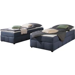 Boxbett Home Affaire, denim, blau, B:94cm L:204cm, Komplettbetten, Boxbett ohne Kopfteil, inkl. Topper