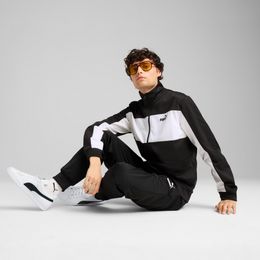 Trainingsanzug Puma "POLY COLORBLOCK SUIT", Herren, Gr. S, schwarz (Puma schwarz), Trikot, Obermaterial: 100% Polyester, colorblocking, regular fit, Sportanzüge