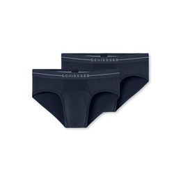 Rioslip Schiesser "Cotton Flex", Herren, Gr. 5, blau (801, admiral), Single Jersey, Obermaterial: 85% Baumwolle, 10% Polyamid, 5% Elasthan, körpernah, Unterhosen, Baumwollmischung, ohne störende Seitennähte, superweich