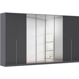 Drehtürenschrank Rauch "Kleiderschrank Kleiderschränke Schrank Garderobe AGORDO mit Glasfront", graumetallic, glas basalt, B:360cm H:229cm T:54cm, Holzwerkstoff, Schränke, durchdachte Innenausstattung, in 7 Breiten und 2 Höhen MADE IN GERMANY