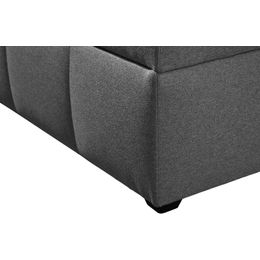 Boxbett Home Affaire, anthrazit, B:212cm L:210cm, Komplettbetten, Boxbett mit Bettkasten, inkl. Topper