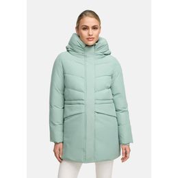 Winterjacke Marikoo "Delilah", Damen, Gr. L, smokeymint, Obermaterial: 100% Polyester; Futter: 100% Polyester; Wattierung: 100% Polyester; Ärmelfutter: 100% Polyester, Jacken, mit kuschelig warmem Teddyfleece und hohem Kragen