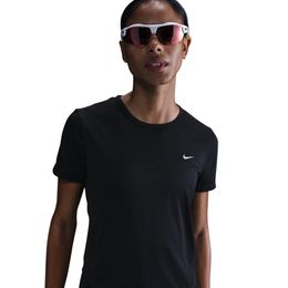 Lauftop Nike "W NK TEMPO DF SS TOP", Damen, Gr. L, schwarz, reflective silv, Obermaterial: 100% Polyester, Tops