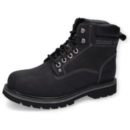 Schnürboots Dockers by Gerli, Herren, Gr. 45, schwarz, Leder, unifarben, Schuhe, Winterboots, Workerboots mit Profilsohle