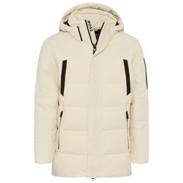 Daunenjacke BOSS Green "OW Block-X Parka", Herren, Gr. L, open weiß131, Web, Obermaterial: 100% Polyester. Füllung: 80% Entendaune, 20% Entenfeder, unifarben, regular fit hüftbedeckend;mit regulierbarem Elastikband, hoch geschlossener Ausschnitt, eingesetzt Bündchen, Jacken, Stehkragen, Regular, abnehmbare Kapuze atmungsaktiv funktional Parka