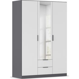 Kleiderschrank Rauch "Drehtürenschrank Schrank Garderobe Ankleide Schlafzimmer LAGOA", graumetallic, alpinweiß, B:136cm H:197cm T:54cm, Holzwerkstoff, Schränke, geräumige Schubladen, 3 Breiten, optional mit Aufsatz MADE IN GERMANY