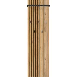 Garderobenpaneel Germania "GW-Libbiano Plus", navarra, eiche, nachbildung, schwarz, B:46cm H:160cm T:18cm, Metall, Spanplatte, Garderobenpaneele, ohne Styropor verpackt
