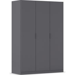 Kleiderschrank Rauch "Drehtürenschrank Schrank Garderobe Ankleide Schlafzimmer LAGOA", graumetallic, B:136cm H:197cm T:54cm, Holzwerkstoff, Schränke, moderne Kantengriffe aus Metall, optional mit Aufsatz MADE IN GERMANY