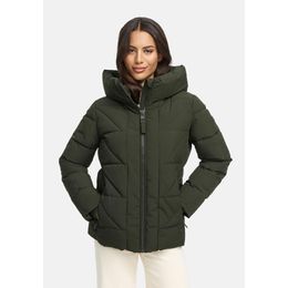 Winterjacke Marikoo "Kuschelnasee", Damen, Gr. XL, schwarzolive, Obermaterial: 100% Polyester; Futter: 100% Polyester; Wattierung: 100% Polyester; Ärmelfutter: 100% Polyester, Jacken, mit extra hohem Kragen und warmem Fleecefutter