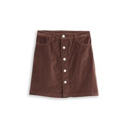 Minirock Tom Tailor Denim, Damen, Gr. XS, soft chocolate braun, Web, Obermaterial: 98% Baumwolle, 2% Elasthan, unifarben, regular fit kurz, Röcke, mit Taschen