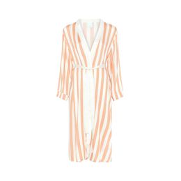 Bademantel CCDK COPENHAGEN "CCDK Copenhagen bathrobe Noa" Gr. L, coral sands stripe, L, Obermaterial: 95% Viskose, 5% Elasthan, Hausmäntel
