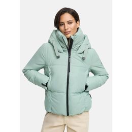 Winterjacke Marikoo "Ninikaa", Damen, Gr. S, smokey mint, Obermaterial: 100% Polyester; Futter: 100% Polyester; Wattierung: 100% Polyester; Ärmelfutter: 100% Polyester, Jacken, kurze Winterjacke mit extra hohem Windschutzkragen