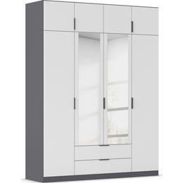 Kleiderschrank Rauch "Drehtürenschrank Schrank Garderobe Ankleide Schlafzimmer LAGOA", graumetallic, alpinweiß, B:181cm H:235cm T:54cm, Holzwerkstoff, Schränke, geräumige Schubladen, 3 Breiten, optional mit Aufsatz MADE IN GERMANY