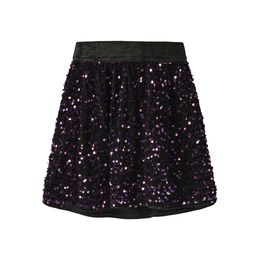 Minirock name it "NKFRUNICA SKIRT", Mädchen, Gr. 134, byzantium, Obermaterial: 100% Polyester, Glitzermuster, glänzend, festlich, kurz, Röcke, mit glitzernden Pailletten