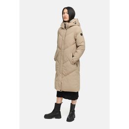 Winterjacke Marikoo "Teonaa", Damen, Gr. M, beige (taupe grau), Obermaterial: 100% Polyester; Futter: 100% Polyester; Wattierung: 100% Polyester; Ärmelfutter: 100% Polyester, Jacken, Figurbetonte Passform mit moderner Steppung
